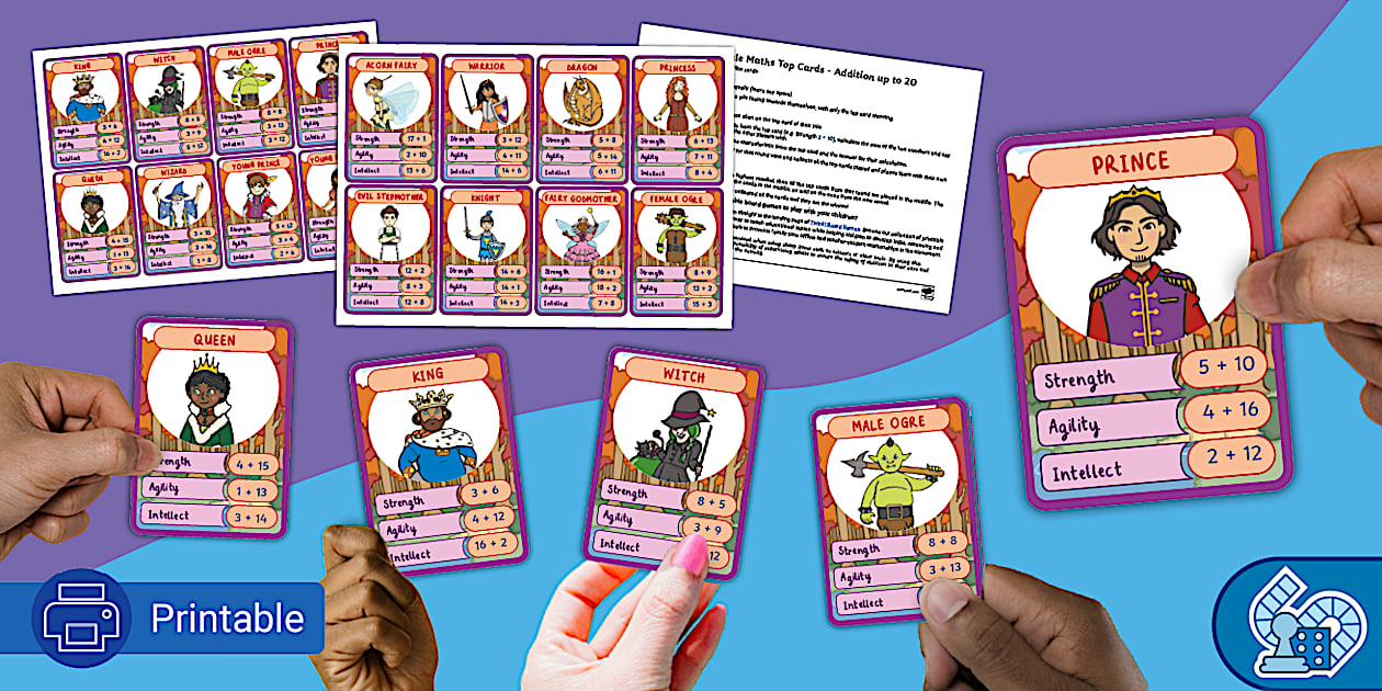 Fairy Tale Addition up to 20 - KS1 Top Cards (teacher made)
