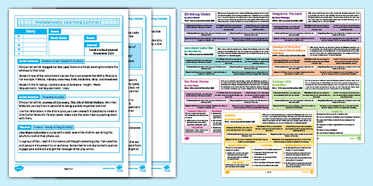 L4 November 2020 School Journal Comprehension and Contract Pack