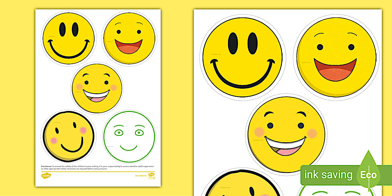 Simple Smiley Face Clip Art Cut-Outs (teacher made) - Twinkl