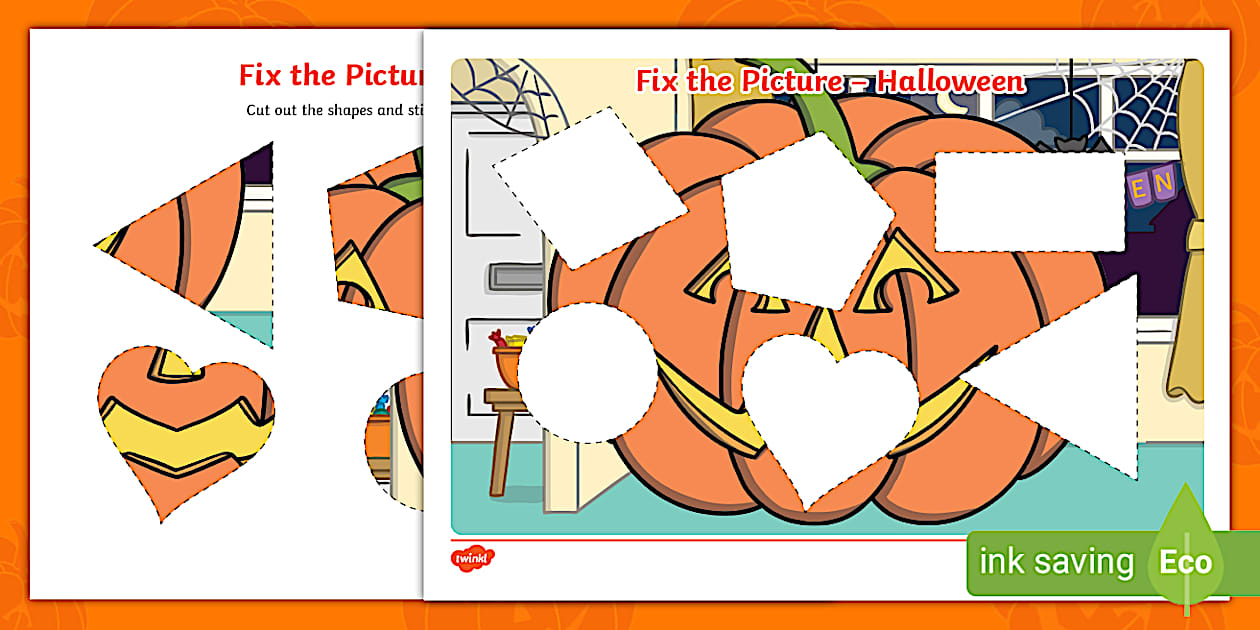 Halloween Fix the Picture Activity | Twinkl (teacher made)