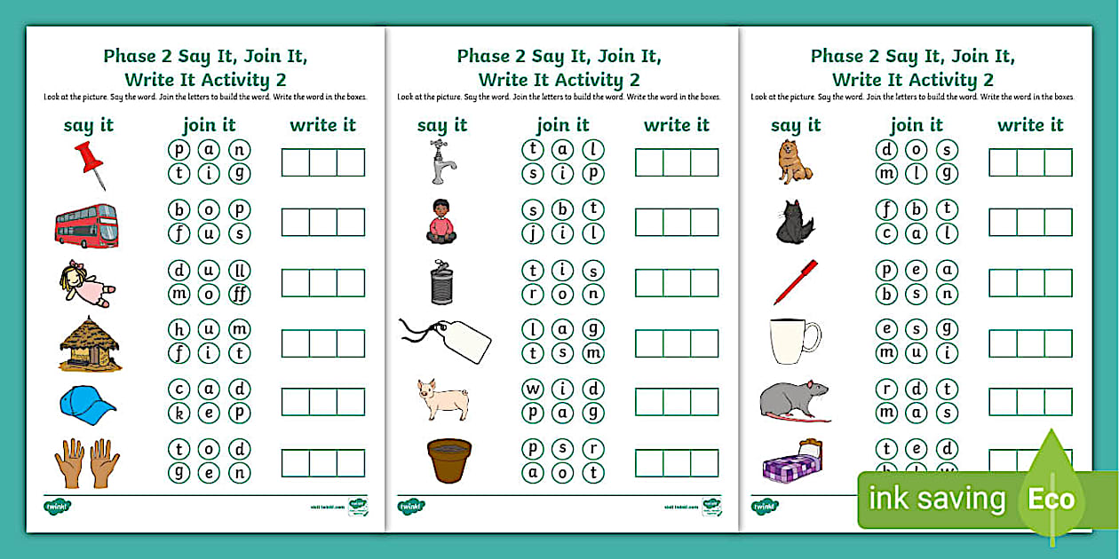 Editable Phase 2 Say It, Join It, Write It Activity 2