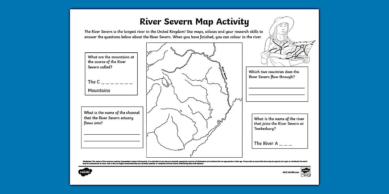 River Severn Map Activity (teacher made) - Twinkl
