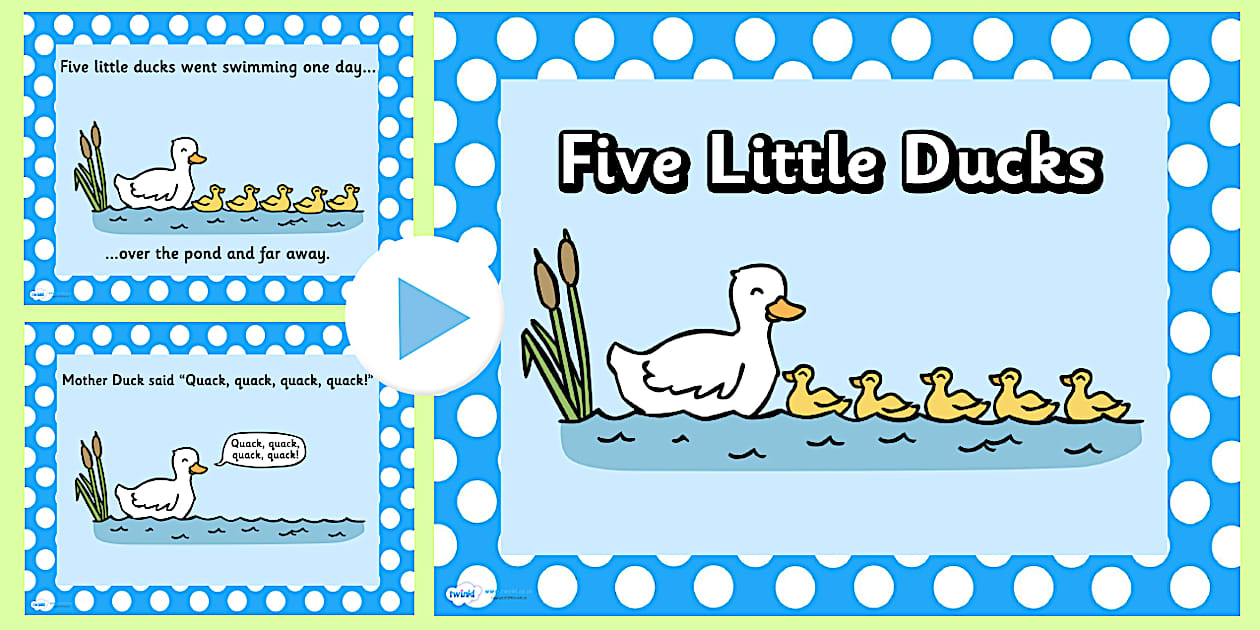 5 Little Ducks PowerPoint (teacher made) - Twinkl