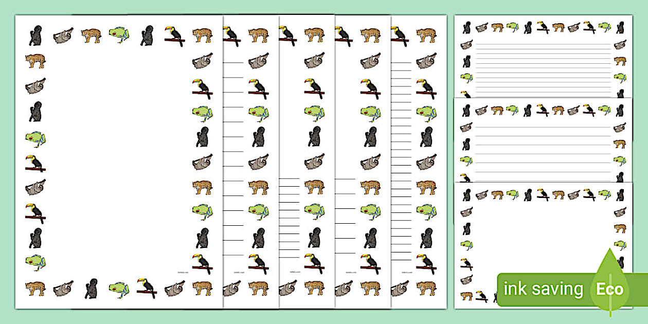 Jungle Animal Page Borders - Twinkl - KS1 - Twinkl