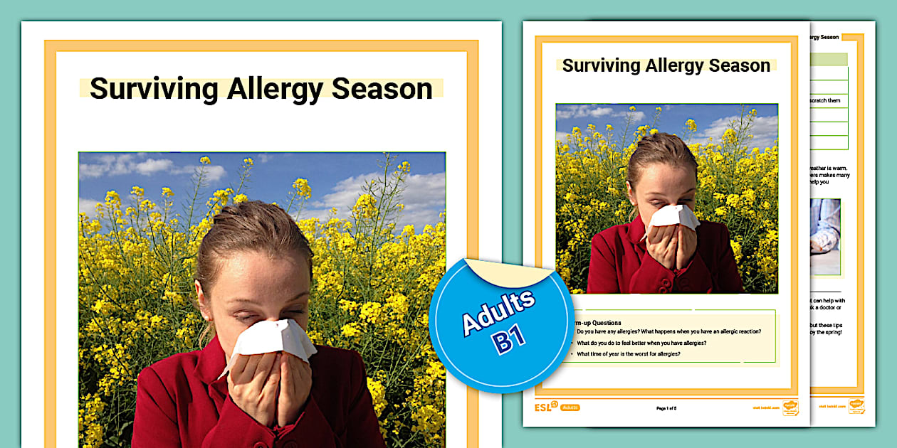 ESL Surviving Allergy Season - B1 Reading (teacher made)