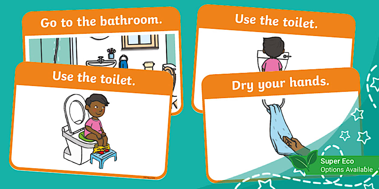 Toilet Training at Home (Boys) Sequencing Cards - Twinkl
