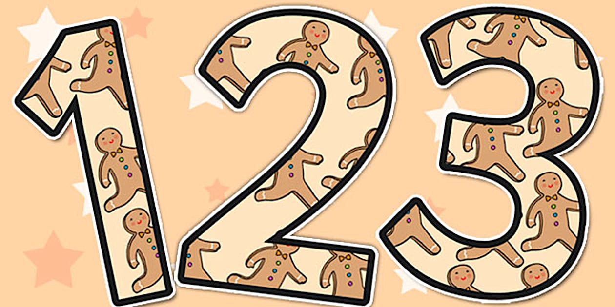 The Gingerbread Man Themed Display Numbers - display numbers