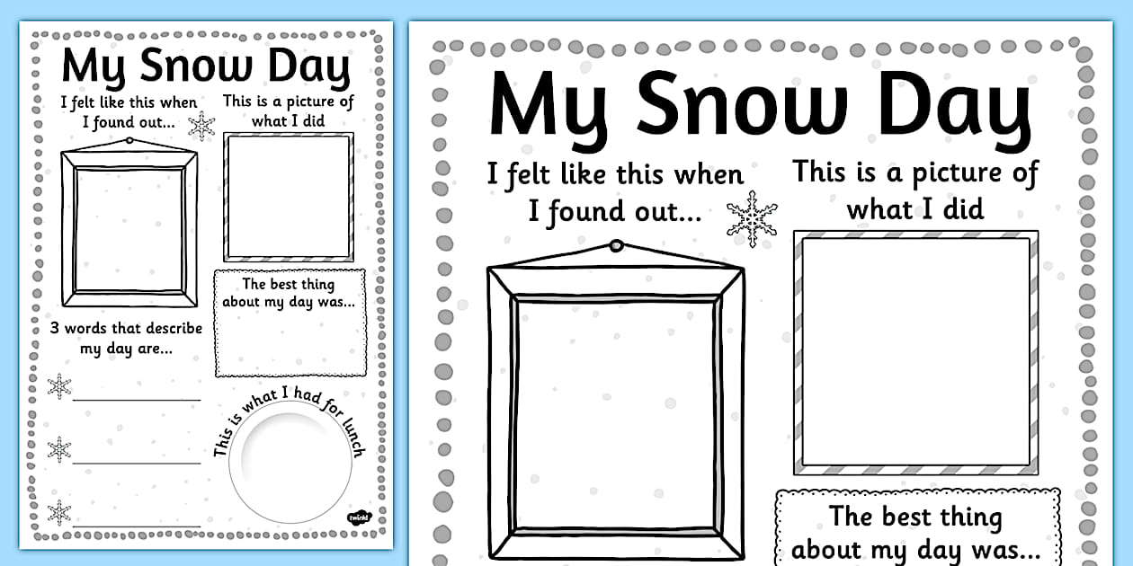 Parents Snow Day Worksheet / Worksheet (teacher made)