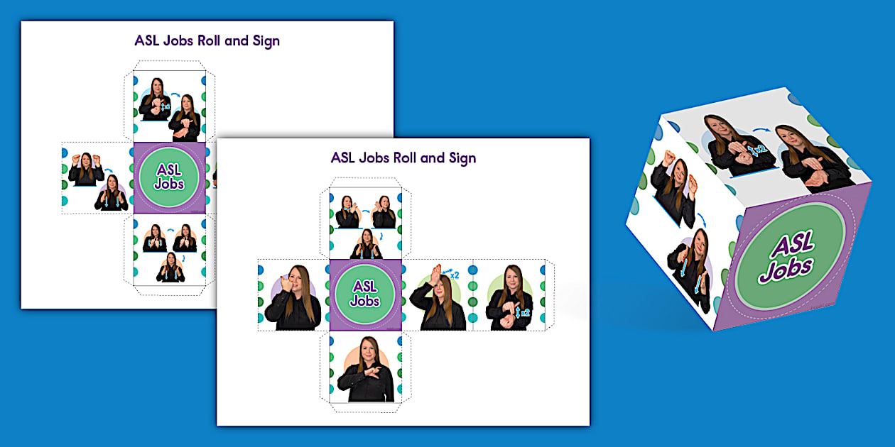 ASL Jobs Roll and Sign Worksheet (teacher made) - Twinkl