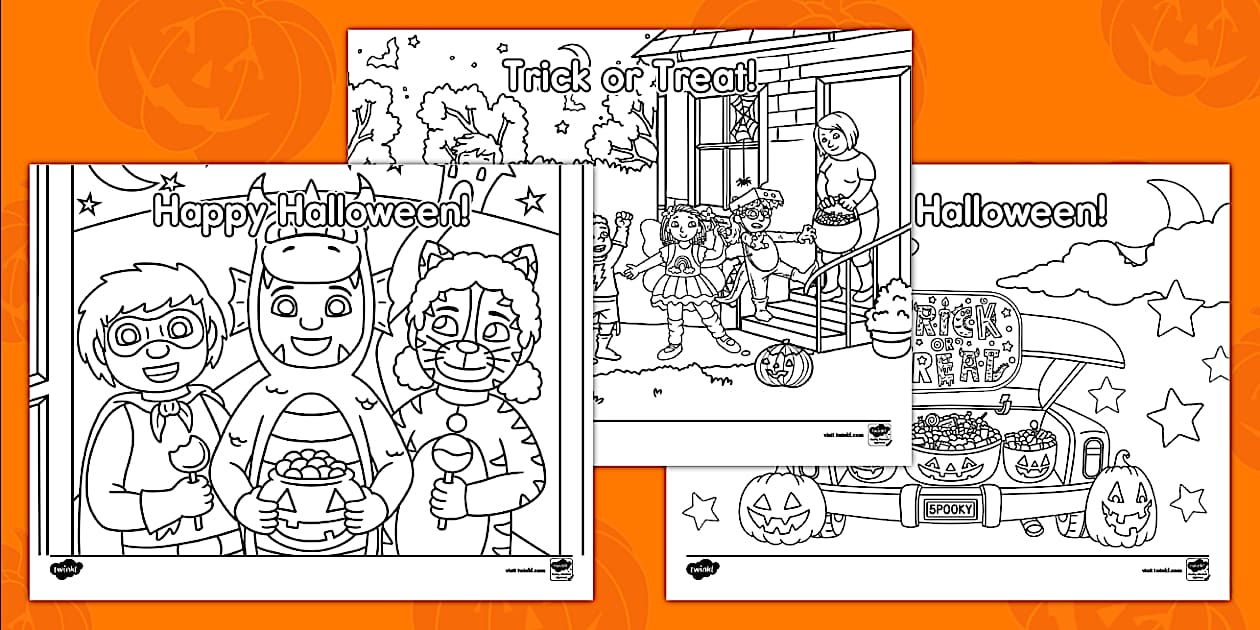 Halloween Night Coloring Pages | Halloween | Twinkl USA