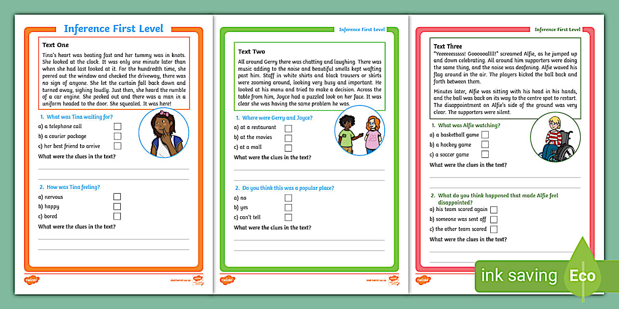 Inference Worksheet (teacher made) - Twinkl