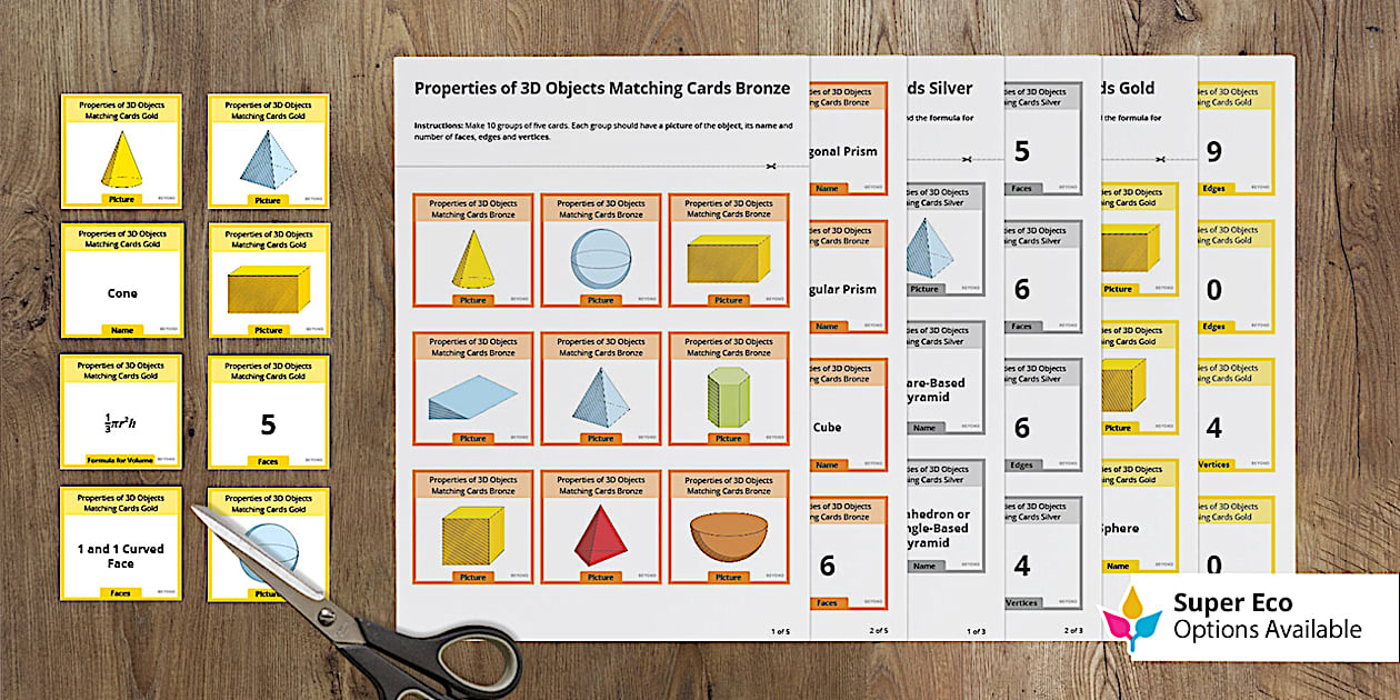 Properties of 3D Objects Matching Cards | Beyond | Aus