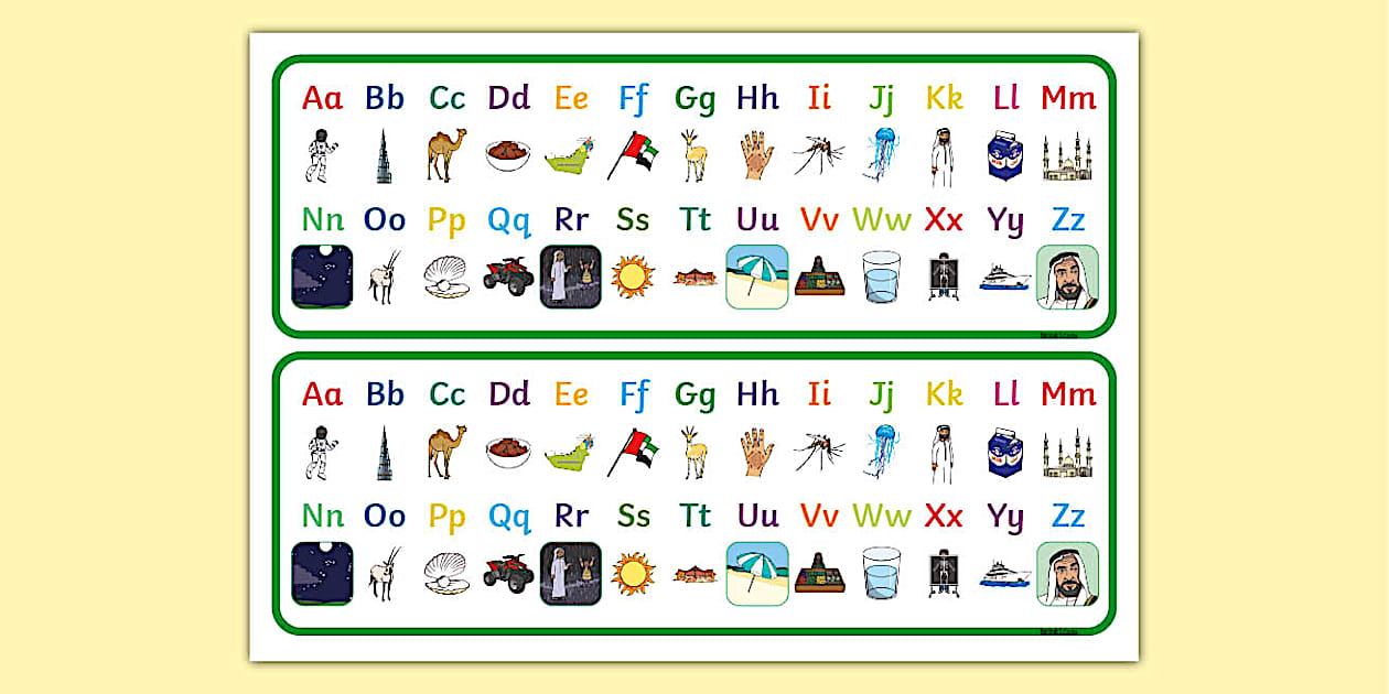 A-Z Alphabet Strips - UAE Themed (teacher made) - Twinkl