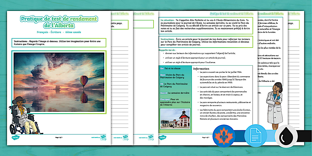 AB Testing Practice Grade 6 Français Writing 2 - Twinkl