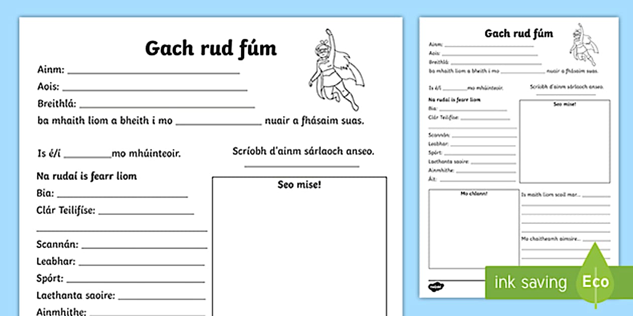 Gach Rud Fuaim Bileog Gníomhaíochta