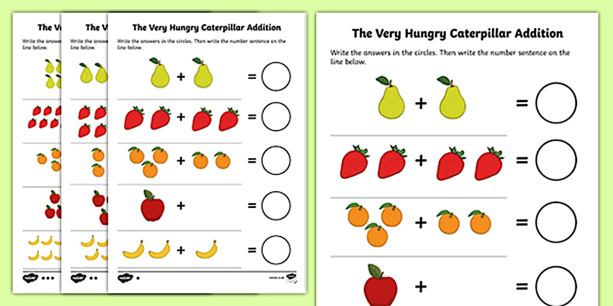 Nursery Maths Question Paper - The Hungry Caterpillar Maths