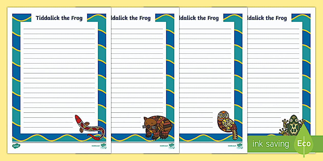 Editable Tiddalick the Frog Poem Writing Template - Twinkl