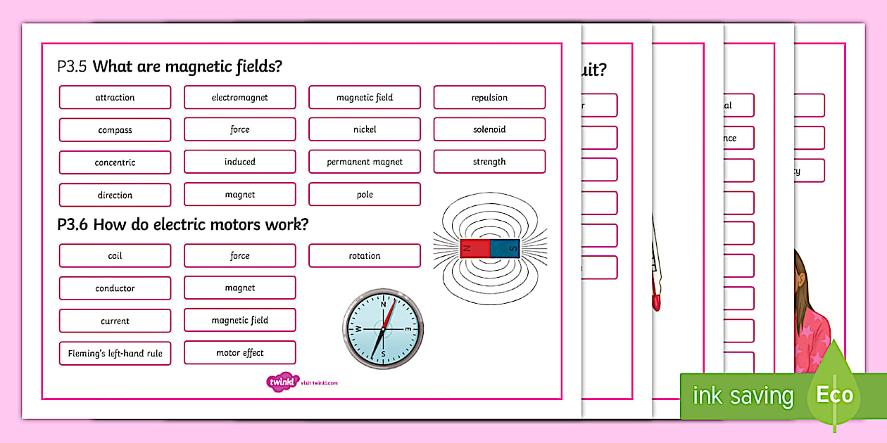 OCR 21st Century Physics P3 Electric Circuits Word Mat