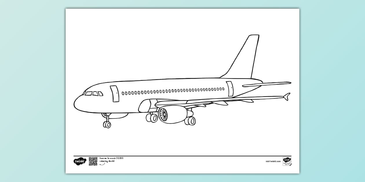 Aeroplane Colouring Page | Fun Colouring Sheets - Twinkl