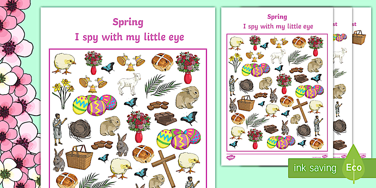 Spring Themed I Spy With My Little Eye Activity - activities