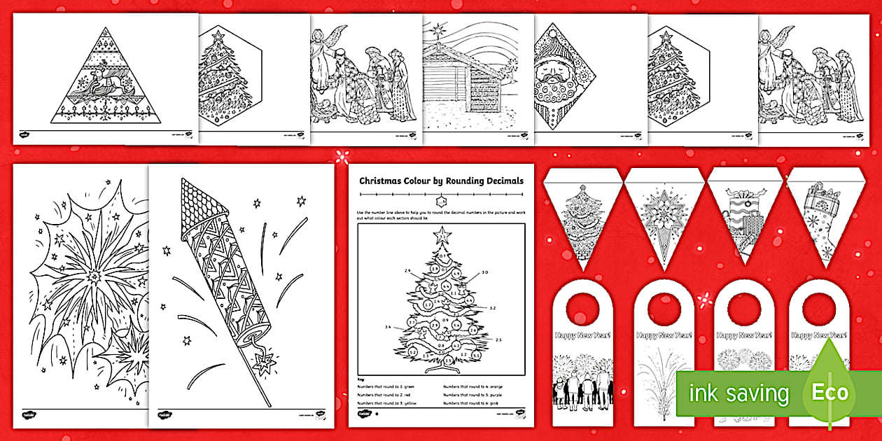 KS2 December Coloring Pages (Teacher-Made) - Twinkl