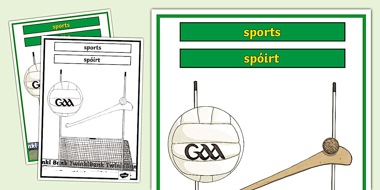 👉 Sports in Irish Display Poster