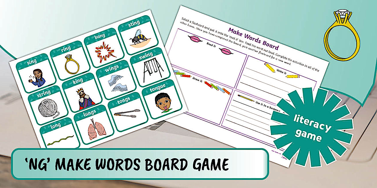 'ng' Make Words Board Game