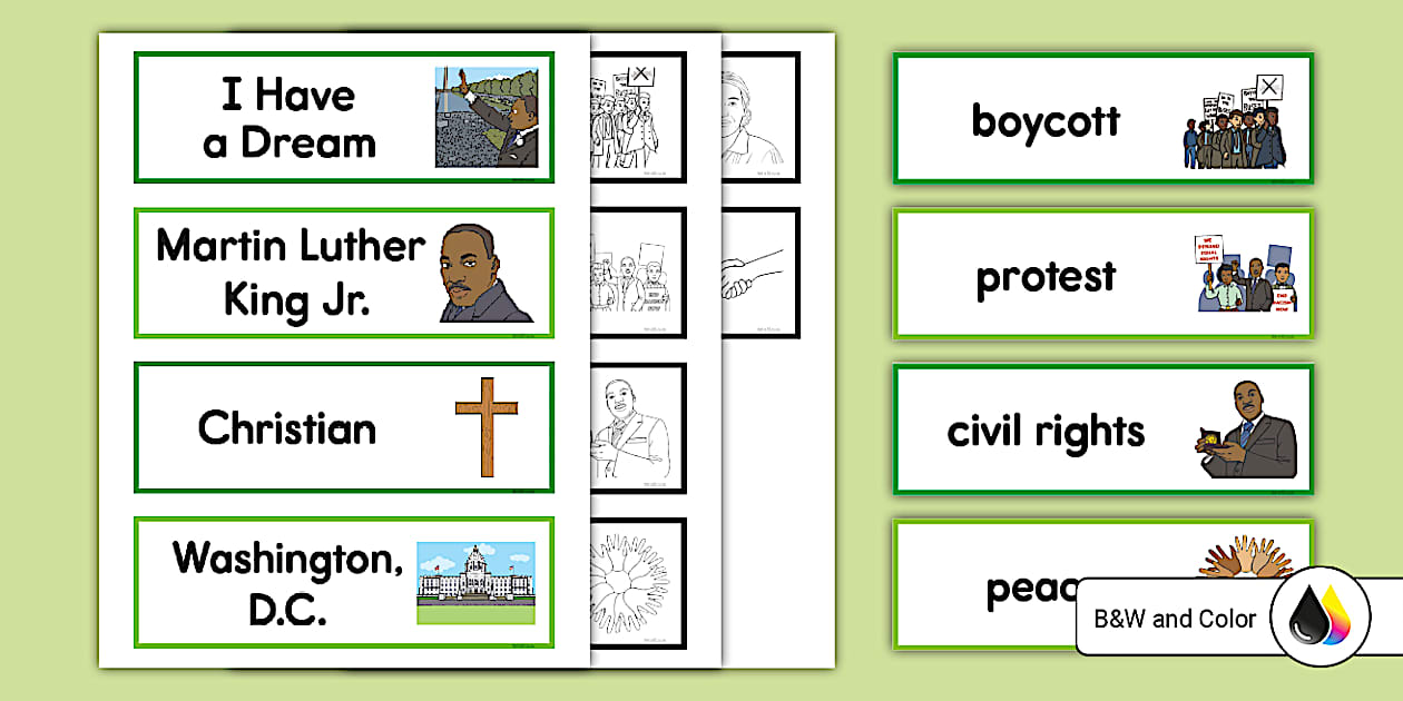 Martin Luther King Jr. Word Cards (teacher made) - Twinkl