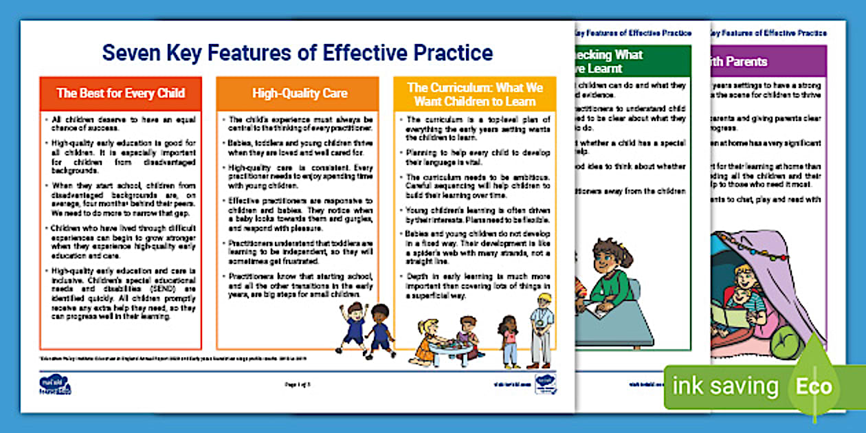 EYFS Seven Key Features of Effective Practice (New EYFS 2021)