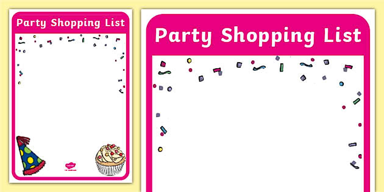 Party Shopping List (teacher made) - Twinkl