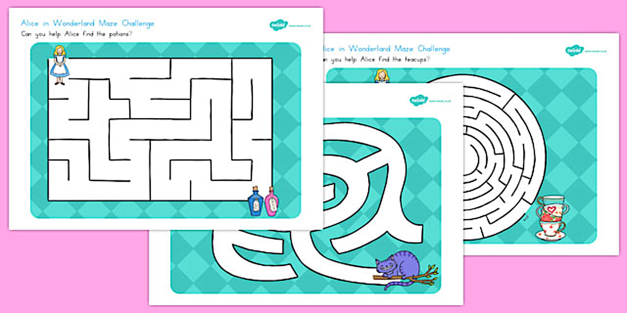 Alice in Wonderland Maze Worksheet / Worksheets - Twinkl