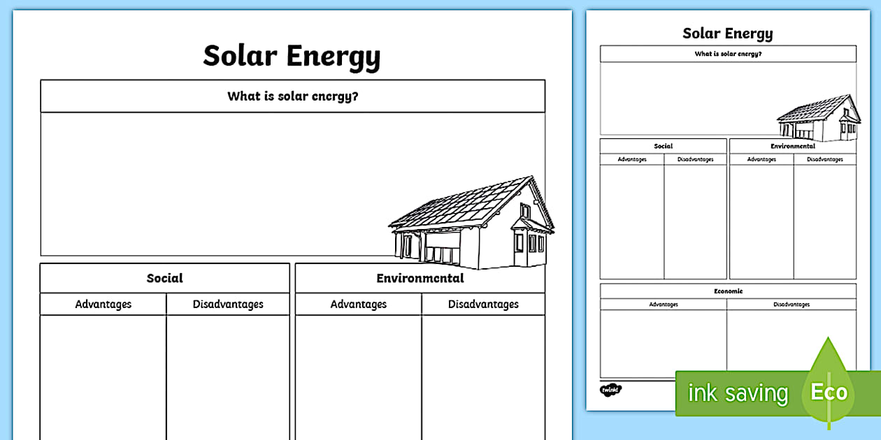 SA Solar Energy Research Worksheet (teacher made) - Twinkl