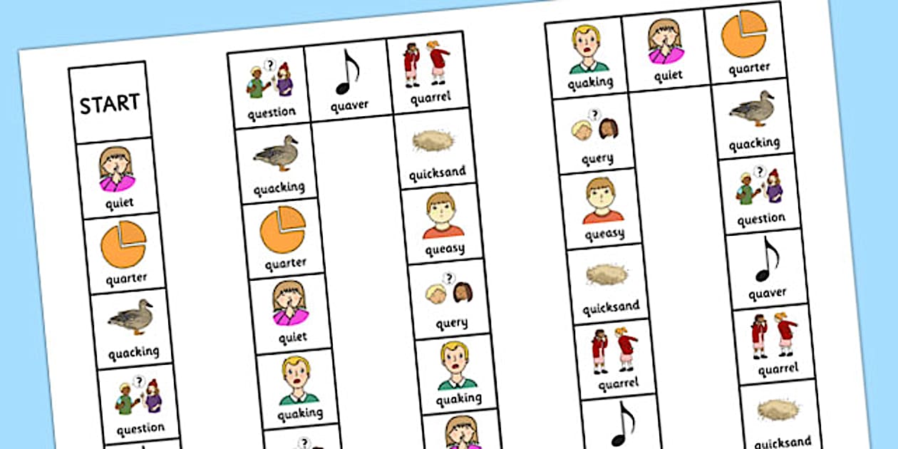 2 Syllable QU Board Game (Teacher-Made) - Twinkl