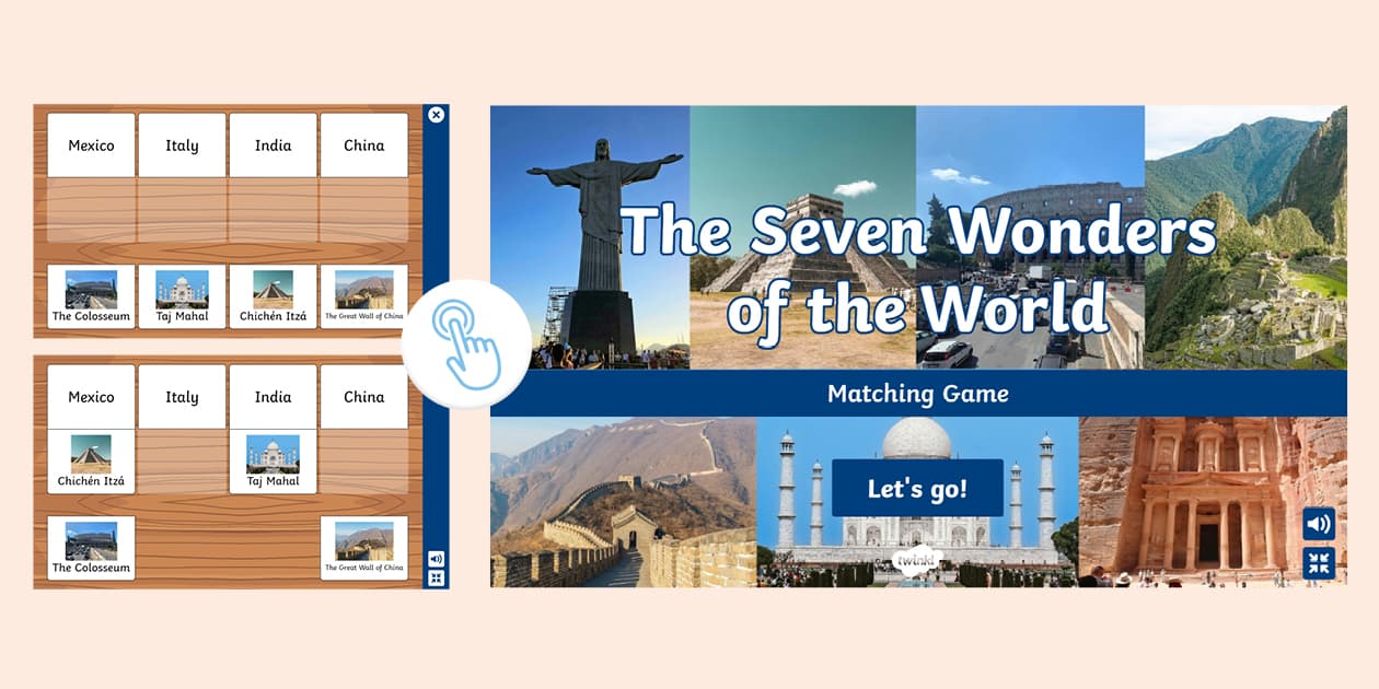 * NEW * The Seven Wonders of the World Interactive Matching Game