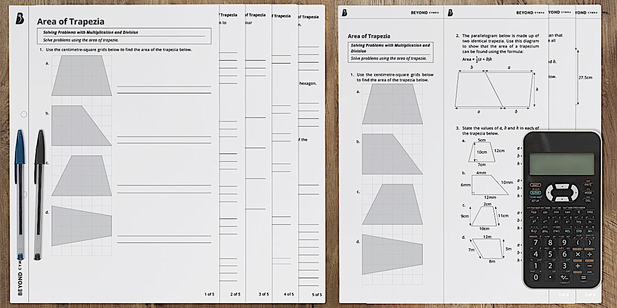 Beyond Cymru: Area of Trapezia (Teacher-Made) - Twinkl