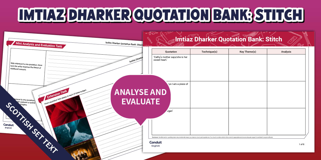 Imtiaz Dharker Quotation Bank: Stitch