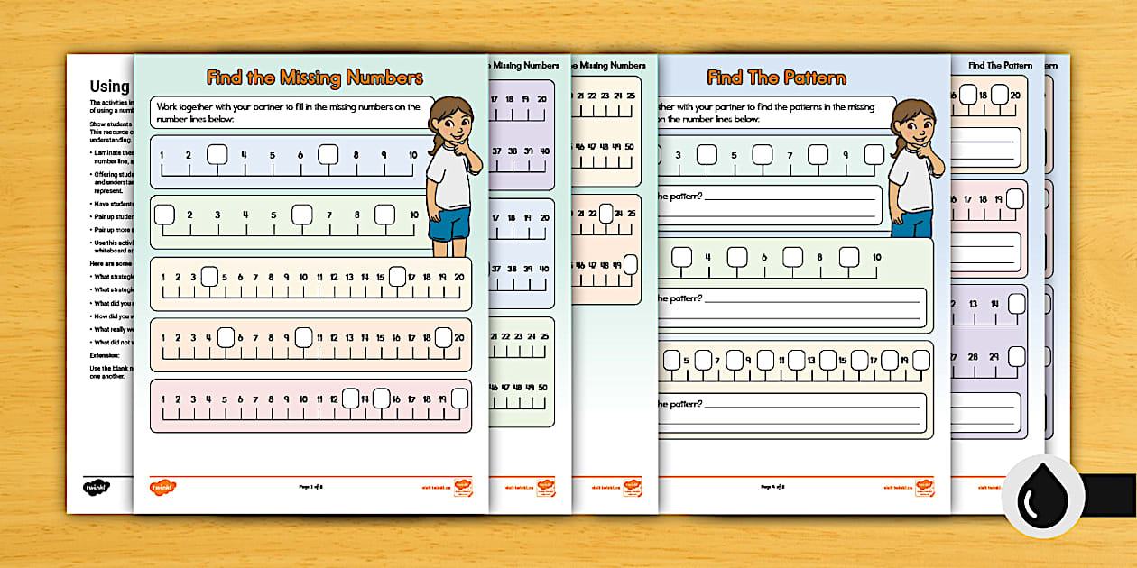 Comparing Numbers to 50: Using a Number Line (teacher made)