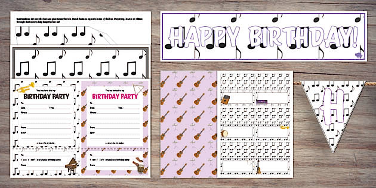 Music Birthday Party Pack | Twinkl Party (teacher made)