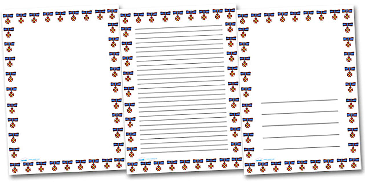 Red Cross Medal Portrait Page Borders- Portrait Page Borders