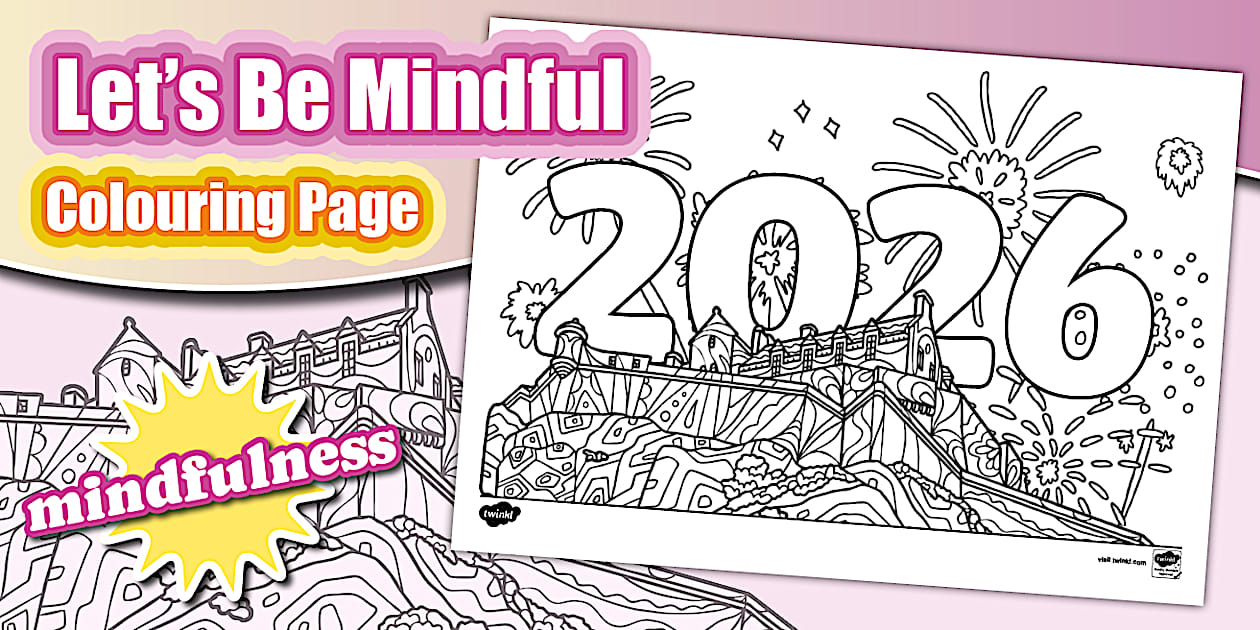 2026 Let's Be Mindful Colouring Page