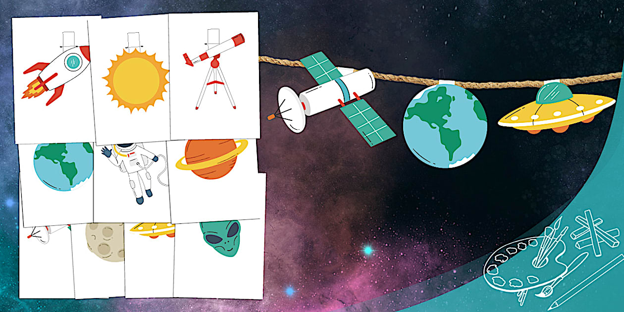 Space-Themed Icons Bunting | Twinkl Art Gallery - Twinkl