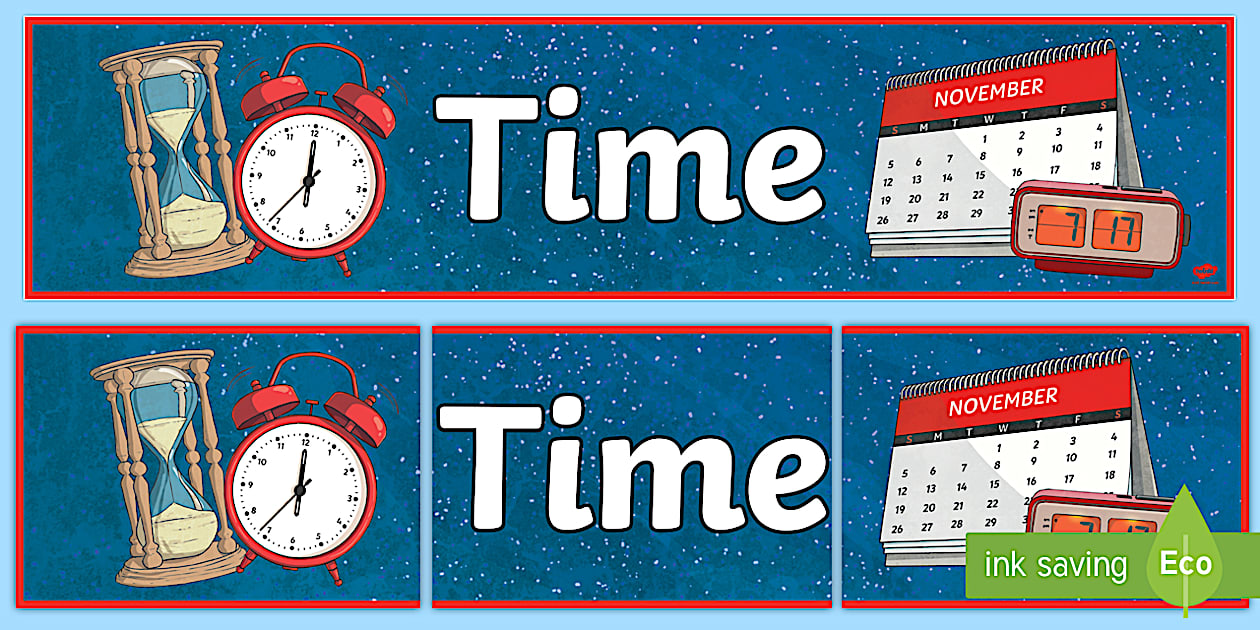 Time Display Banner | Time Classroom Display (teacher made)