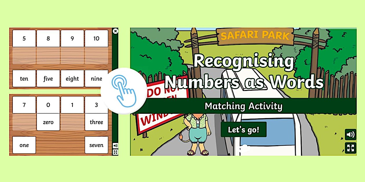 👉 KS1 Recognising Numbers as Words Maths Matching Game
