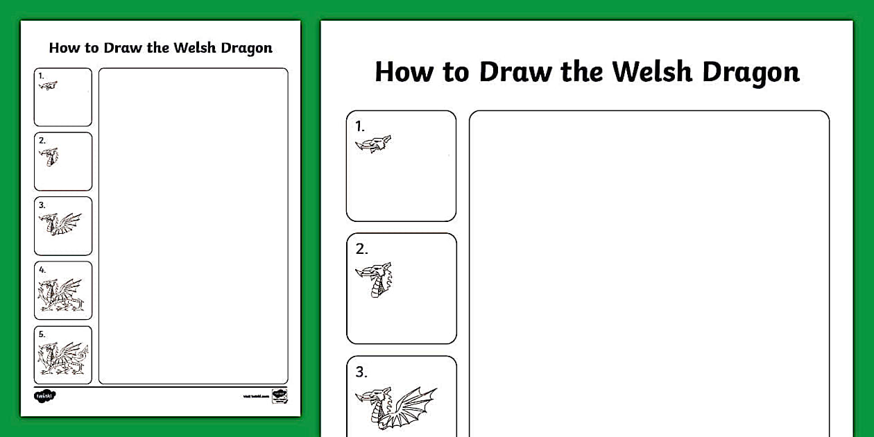How to Draw the Welsh Dragon Activity (teacher made)