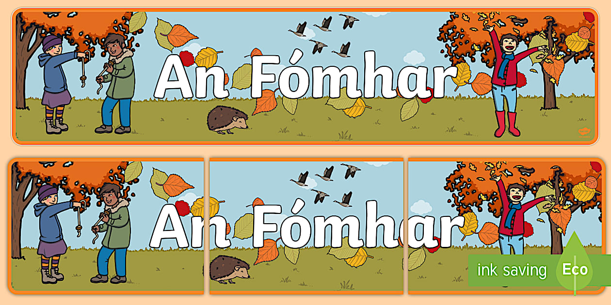 Autumn Irish Display Banner (teacher made) - Twinkl