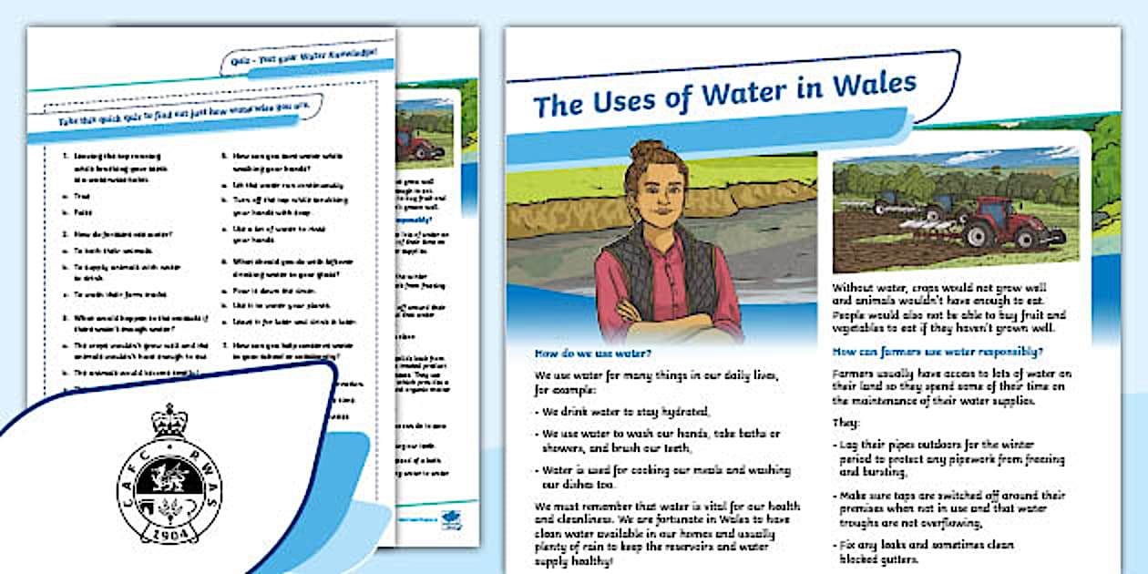 FREE! - The Uses of Water in Agriculture in Wales - Twinkl