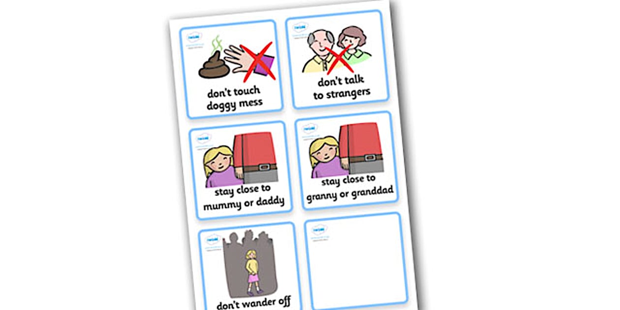 SEN Communication Cards Hazards (Girl) - Twinkl