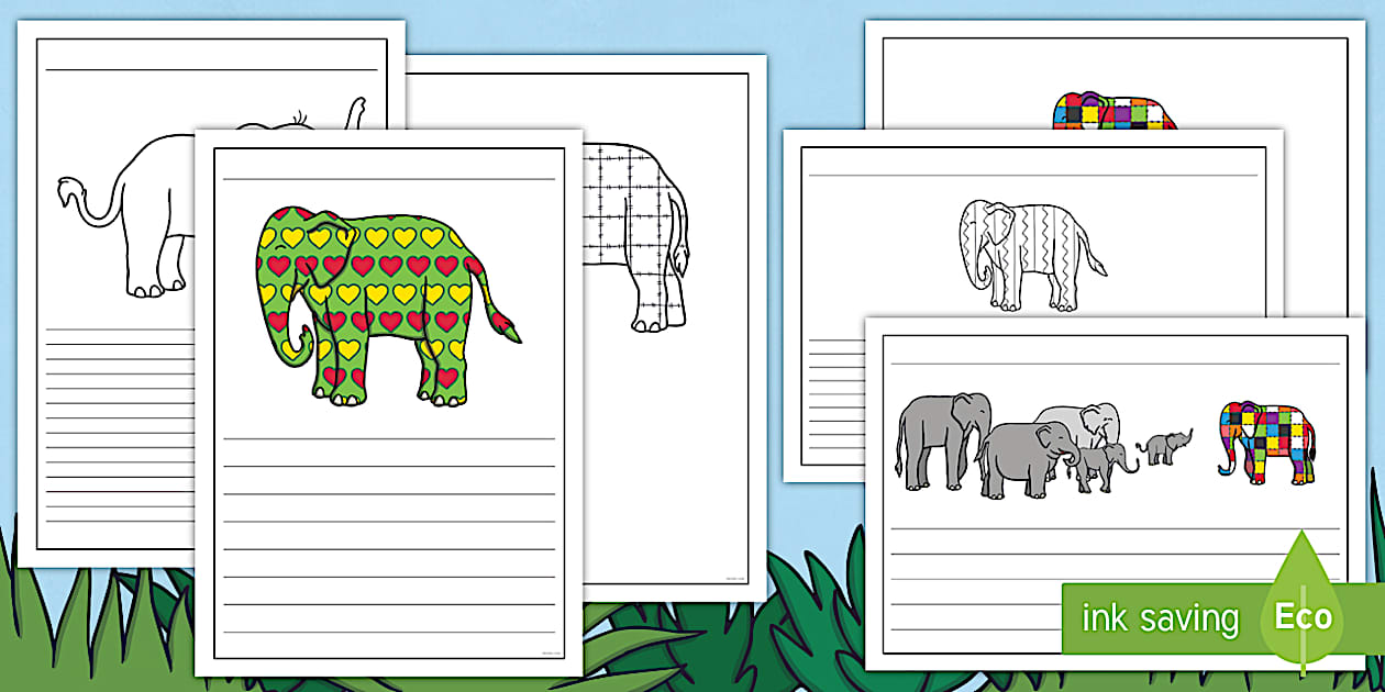 Writing Frames Pack to Support Teaching on Elmer - Twinkl