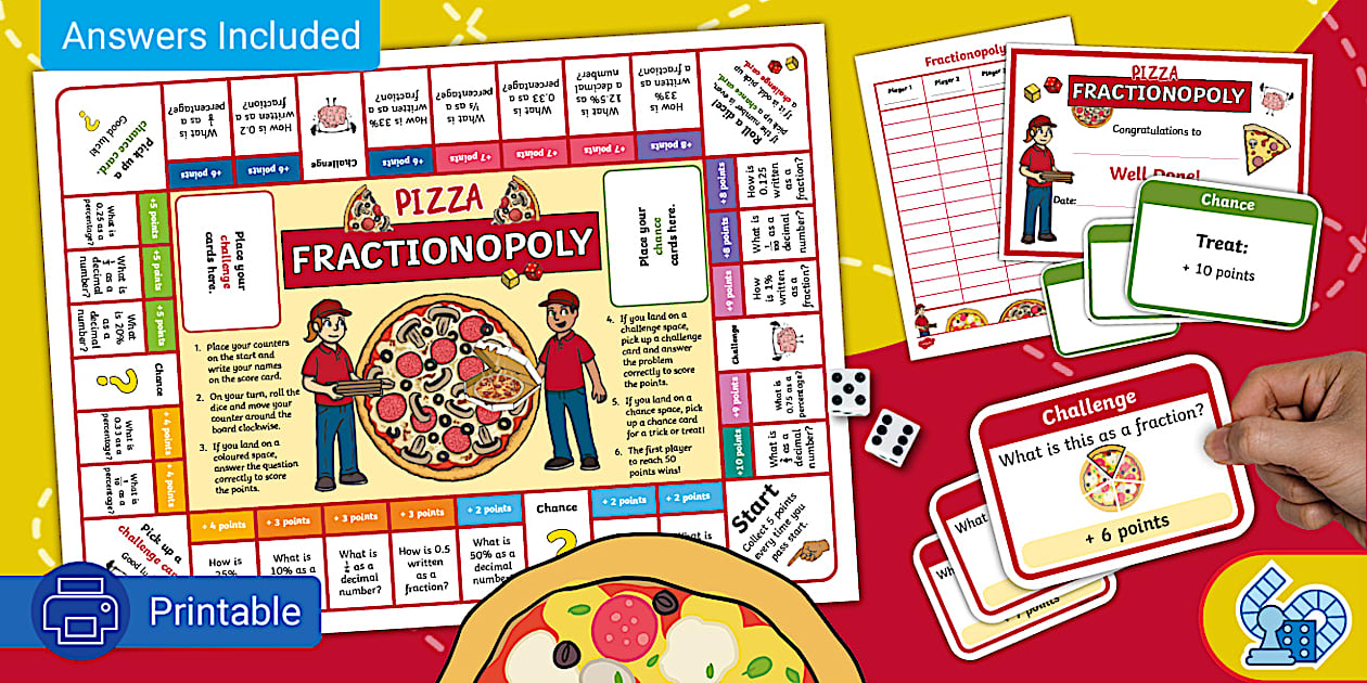 KS2 Fractionopoly Equivalent Fractions Percentages and Decimals Maths ...