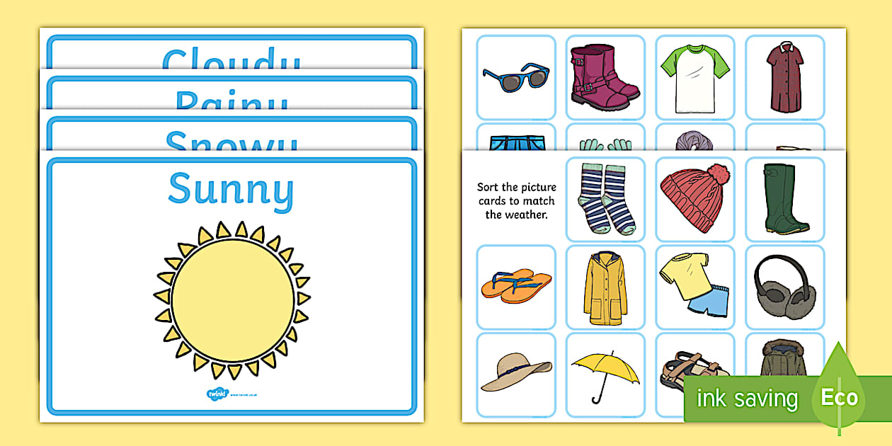 Weather Clothes Sorting Activity (teacher made) - Twinkl